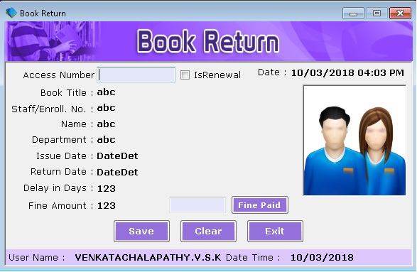 Book return - E-commerce Billing software